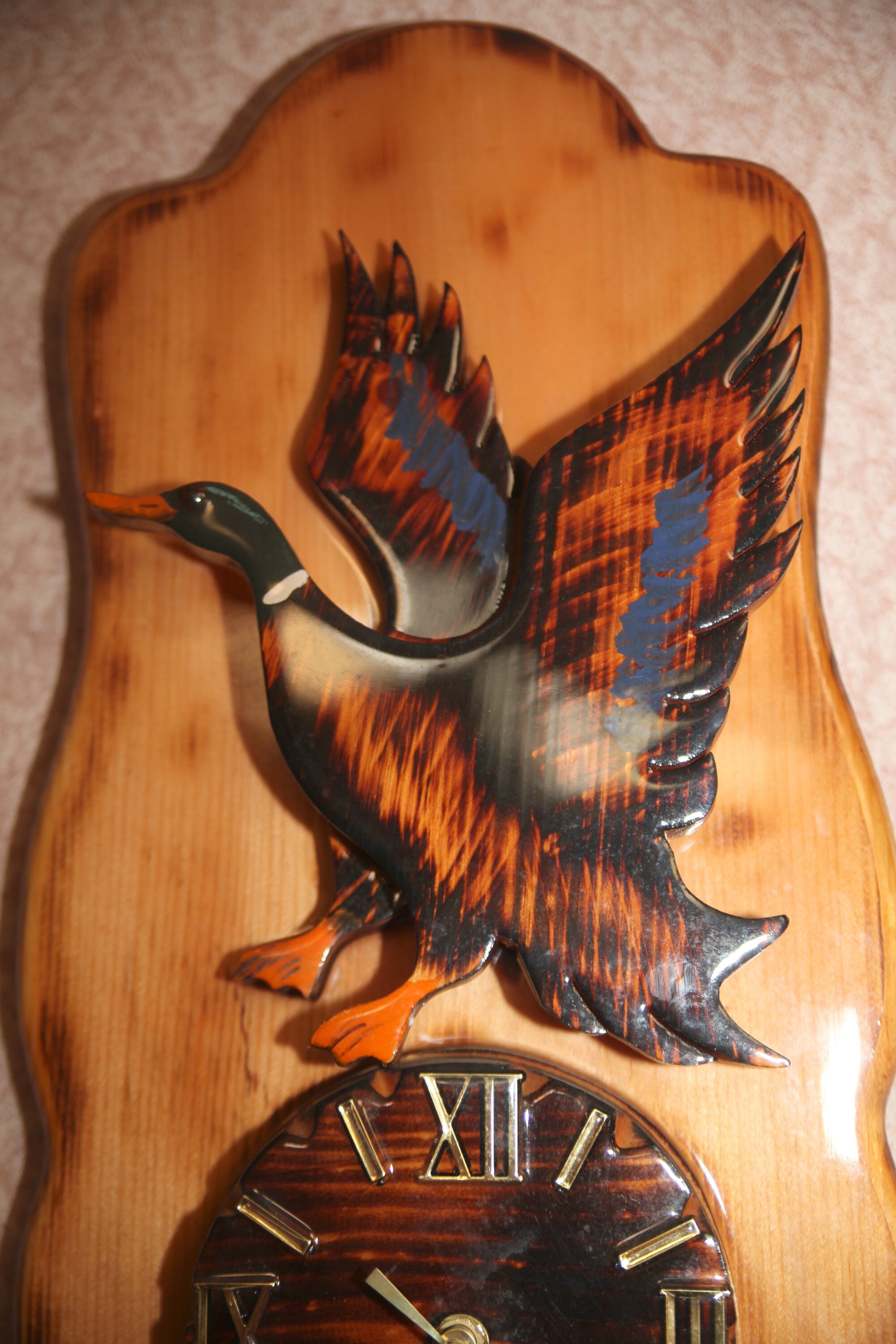Vintage Mallard Duck Clock Wood Handmade Wall Hanging | Etsy