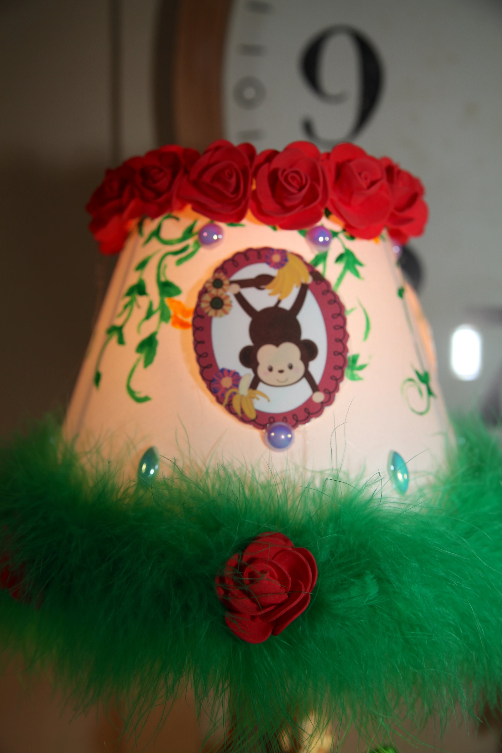 Vintage Decorated Monkey Table Lamp Holding Banana Night - Etsy