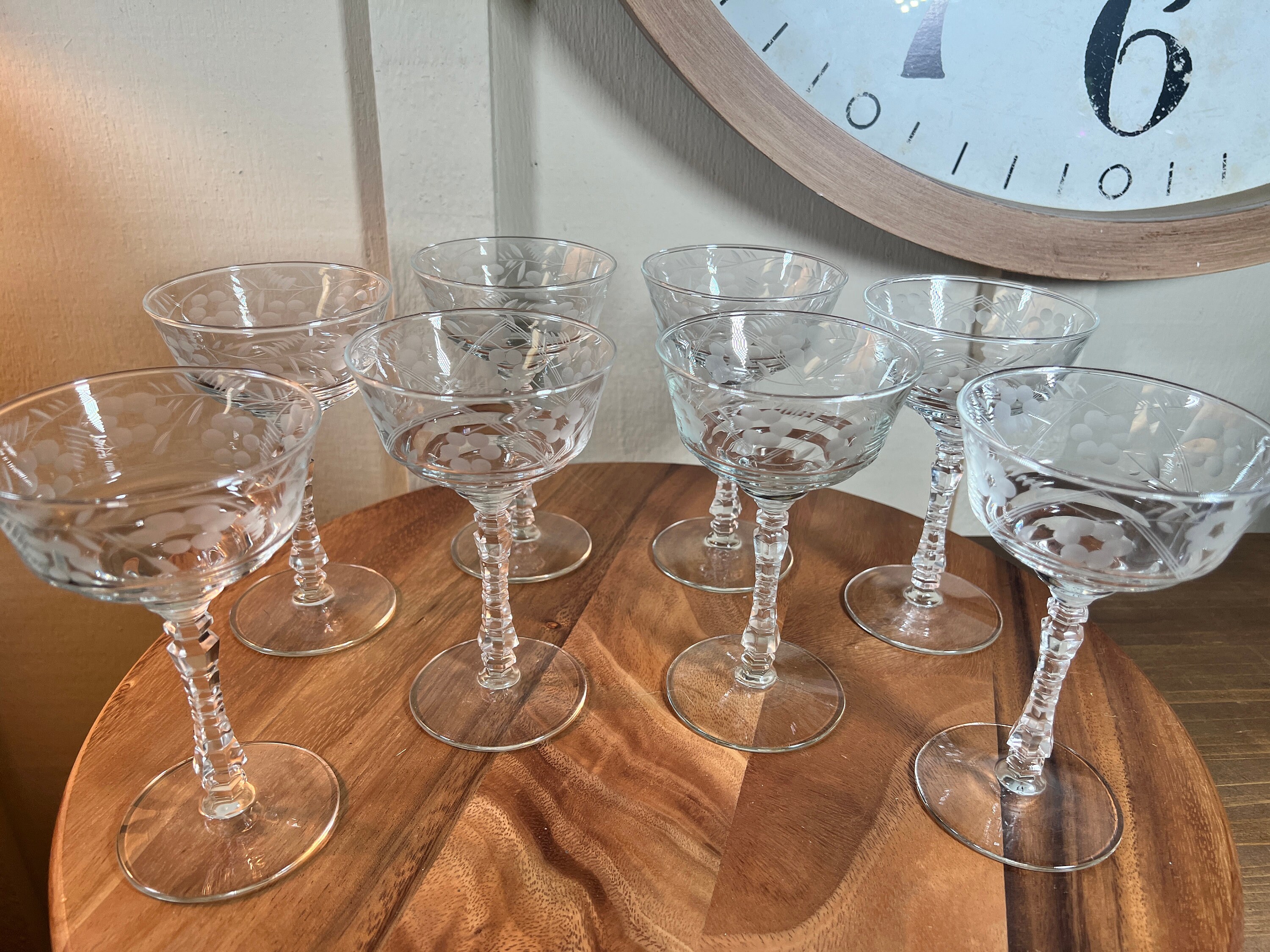 Vintage Lead Glass Crystal Cut Glass Stemware Champagne - Etsy