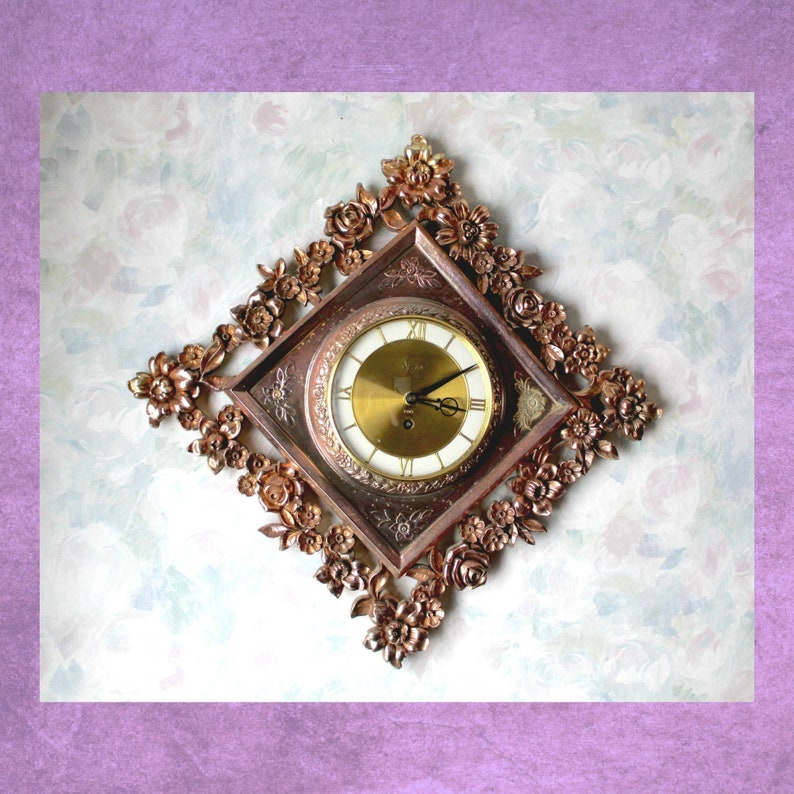 Diamond Shape Ornate Vintage Wall Clock Key Wound 8 Day - Etsy