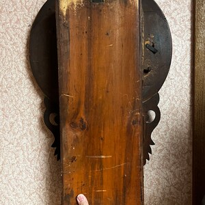 Antique, ANGLO, American, Inlay Wood, Wall Clock, New Haven Movement ...