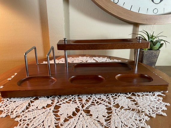 Vintage Wooden Walnut Mens Valet Wallet Dresser Box Top | Etsy