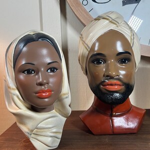 Vintage, Set of 2, Marwal, Mold, Ceramic, Boy & Girl, Indian Couple ...