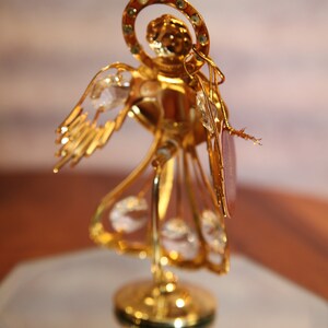 24K GOLD PLATED Genuine Austrian Crystal Millennium Angel Figurine ...