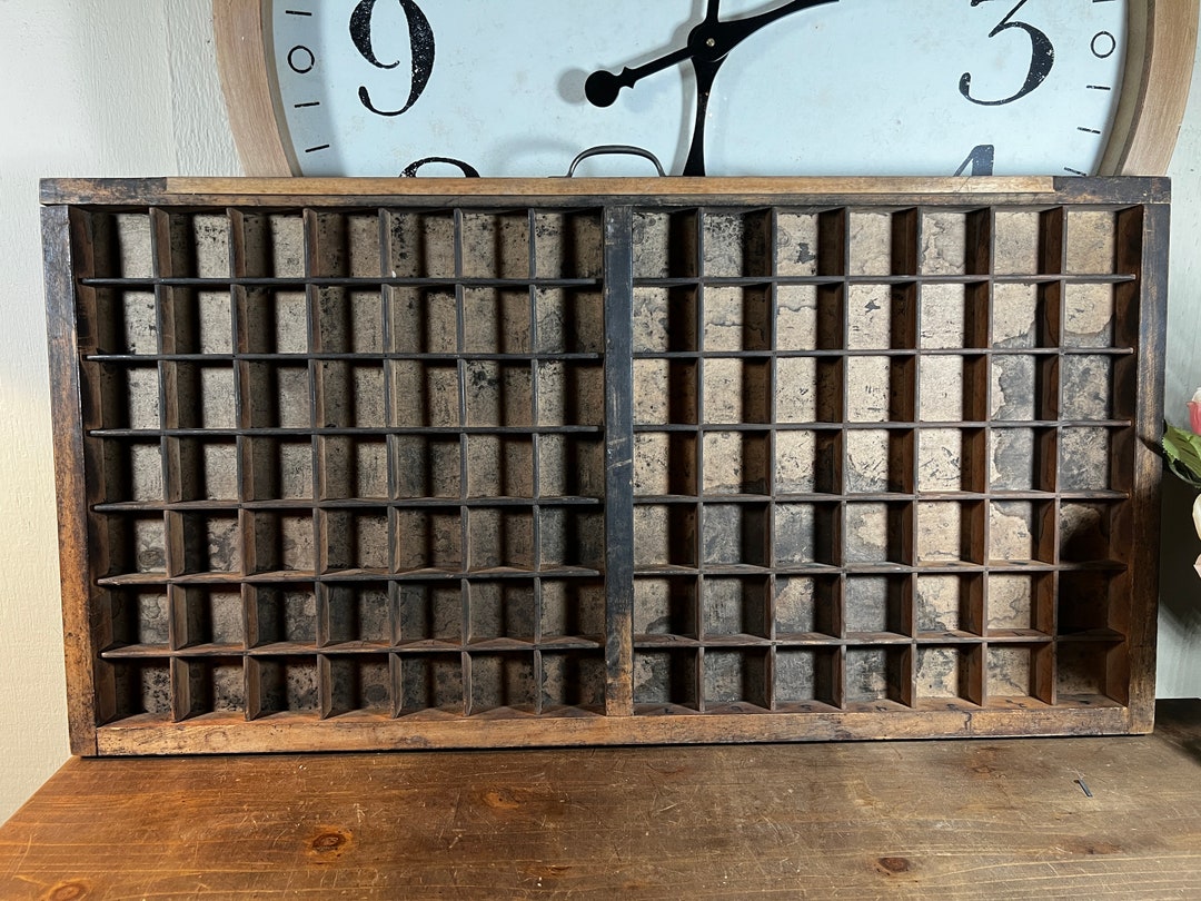 Antique Wood Printers Box Type Set Drawer Tray Shadow Box - Etsy