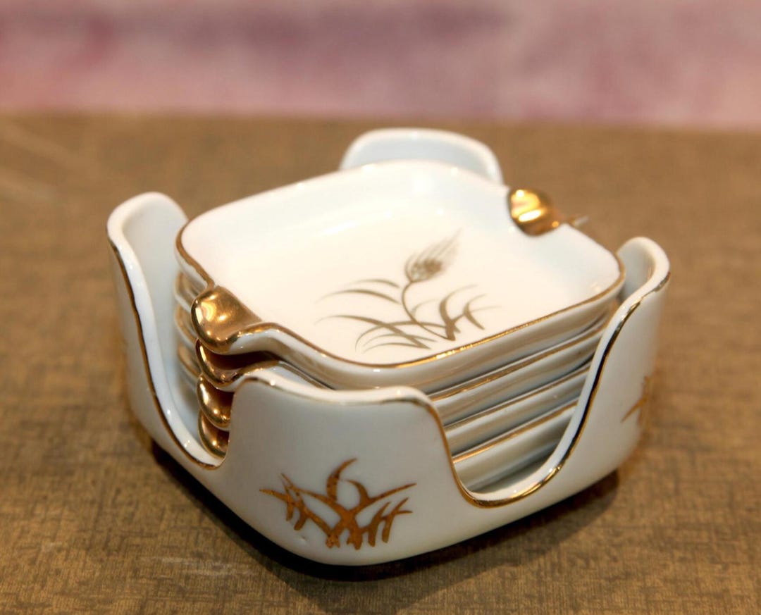 Lefton Personal Ashtray Gold Wheat Hostess 40124 Japan Set Fine China ...