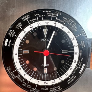 Picco, Quartz, World Time Clock, PQZ101S, Japan, LR1, Vintage, Working ...