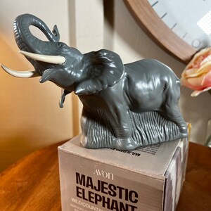 Vintage, Avon, Majestic Elephant, Decanter, Wild Country, Aftershave, 5 ...