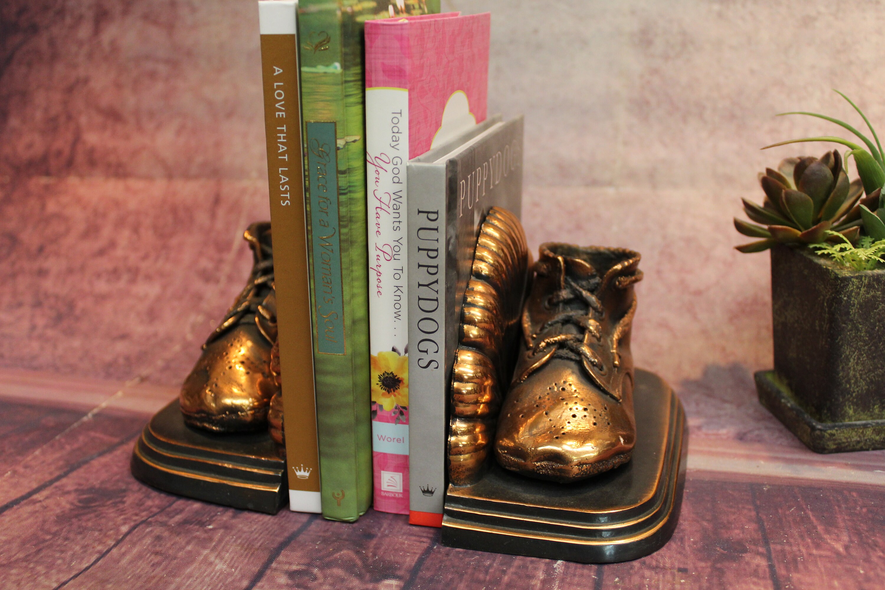 Antique Baby Shoe Bronze Bookends 6 1940's | Etsy