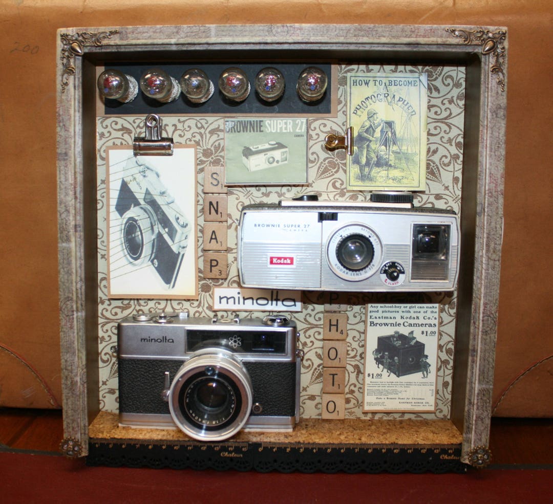 Camera Minolta Kodak Configuration Box, Shadow Box, Curio Box, Vintage ...