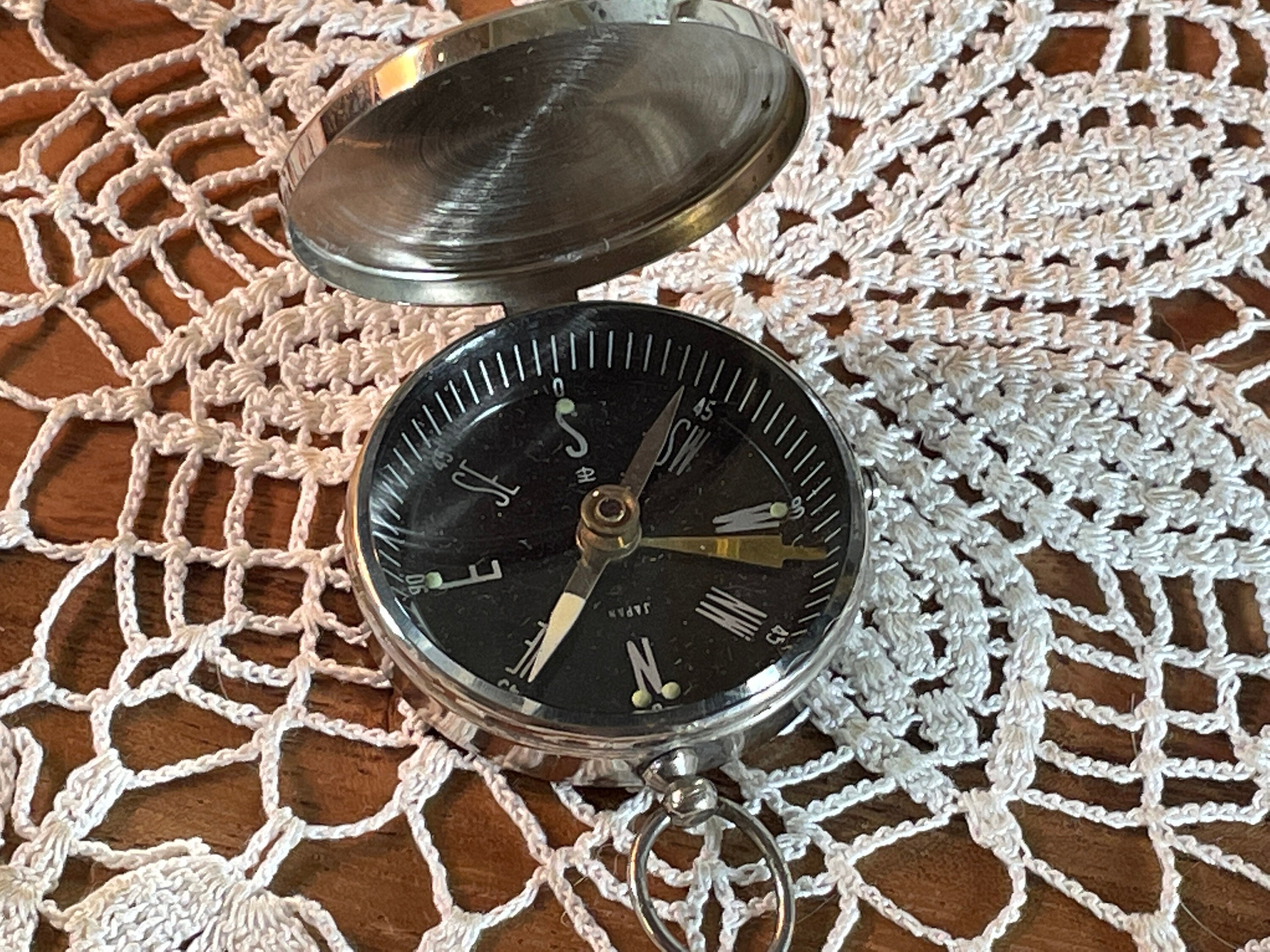 Vintage Compas Silver Metal Pocket Watch Style Made in - Etsy