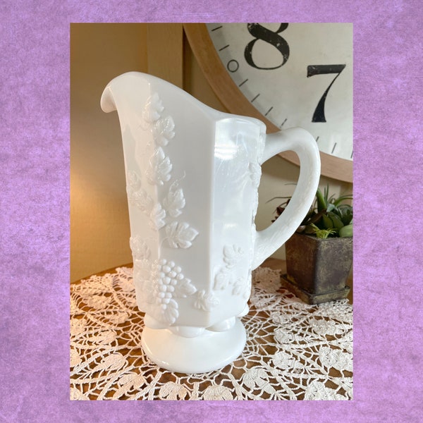 Milk Glass Pitcher - Etsy