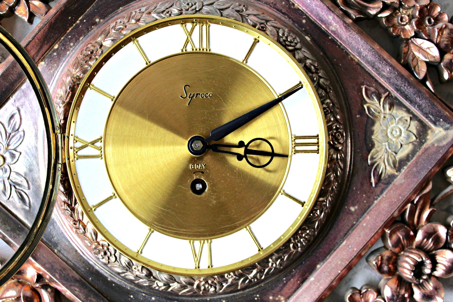 Diamond Shape Ornate Vintage Wall Clock, Key Wound, 8 Day, 21", 1960's ...