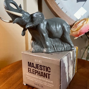 Vintage, Avon, Majestic Elephant, Decanter, Wild Country, Aftershave, 5 ...