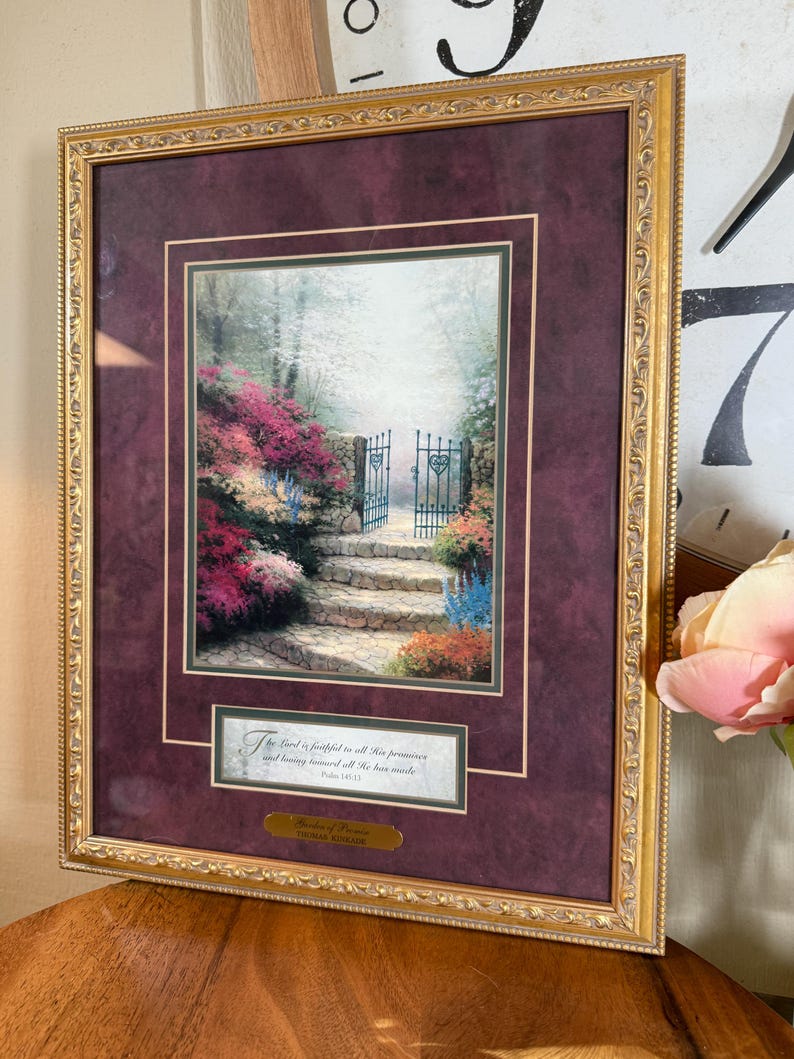 Vintage, Thomas Kinkade, Original, Antique Gold, Framed Print, "garden ...