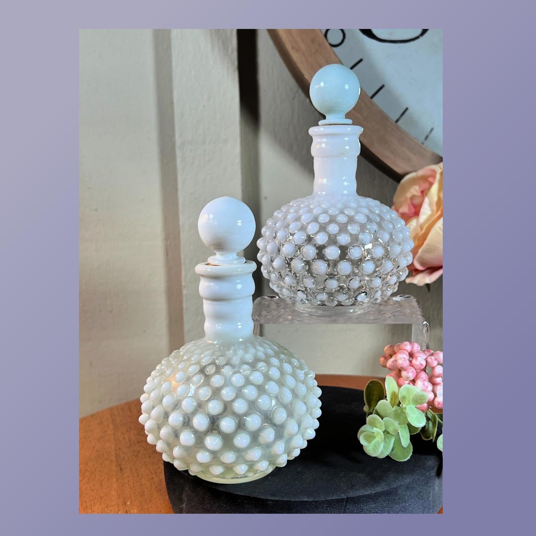 Vintage, Anchor Hocking, OPALESCENT, MOONSTONE, HOBNAIL, 2 Piece ...