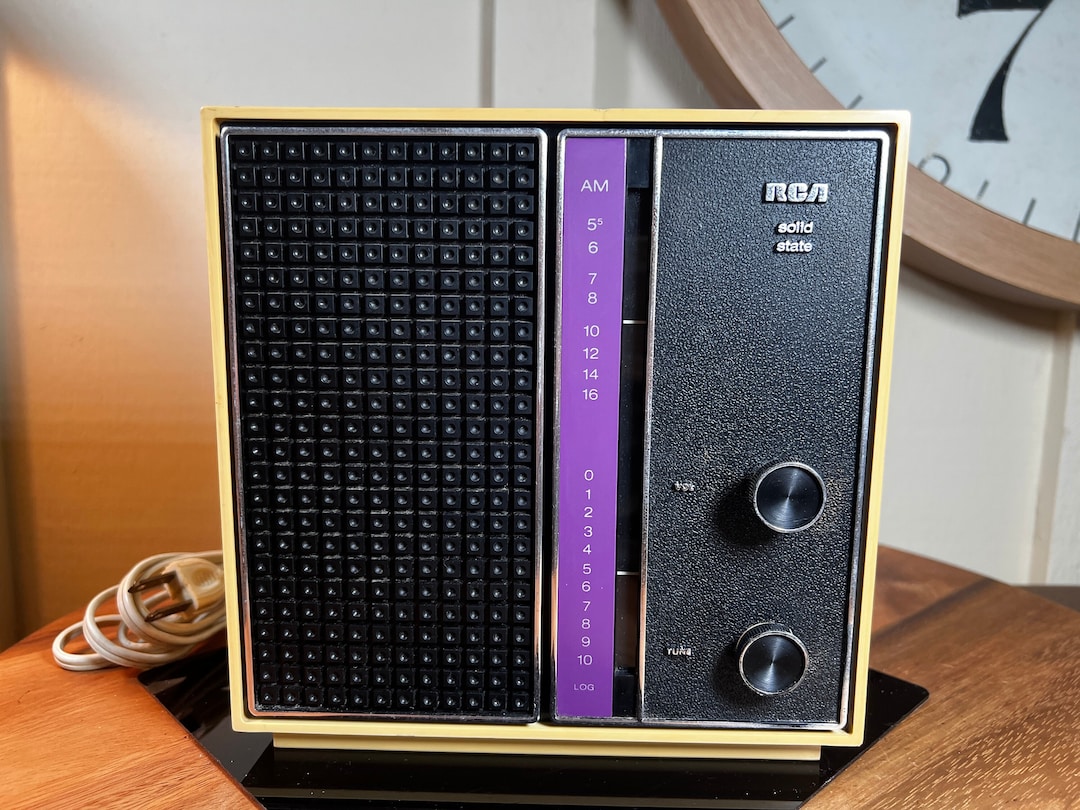 Vintage, RCA, Table Radio, AM, Purple and Yellow, Japan, 1960's, 8 Inch ...