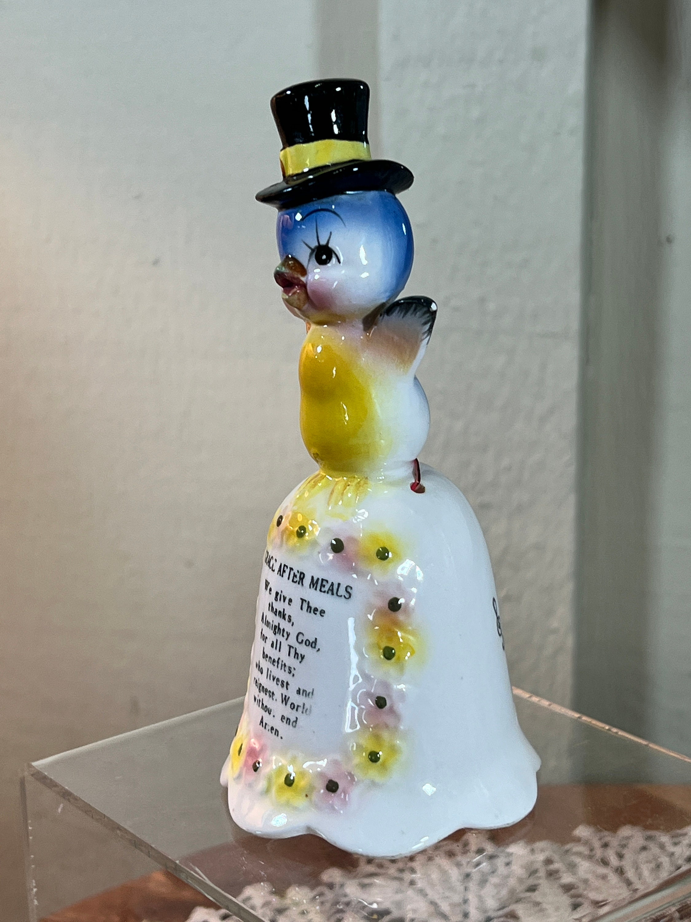 Vintage Anthropomorphic Blue Birdbell Grace After Meals - Etsy