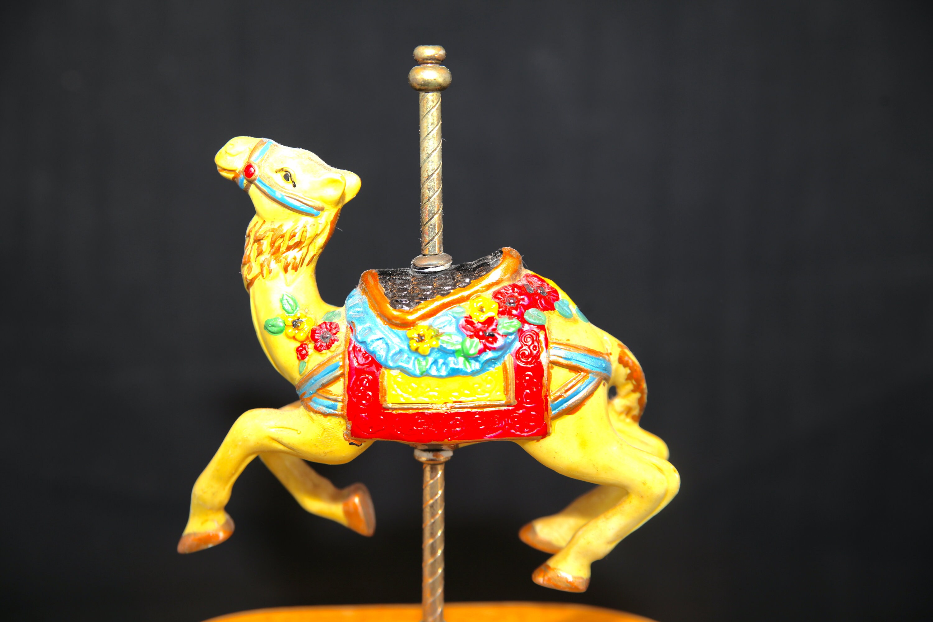 Vintage Porcelain Musical Carousel Camel Carousel Horse Wood | Etsy