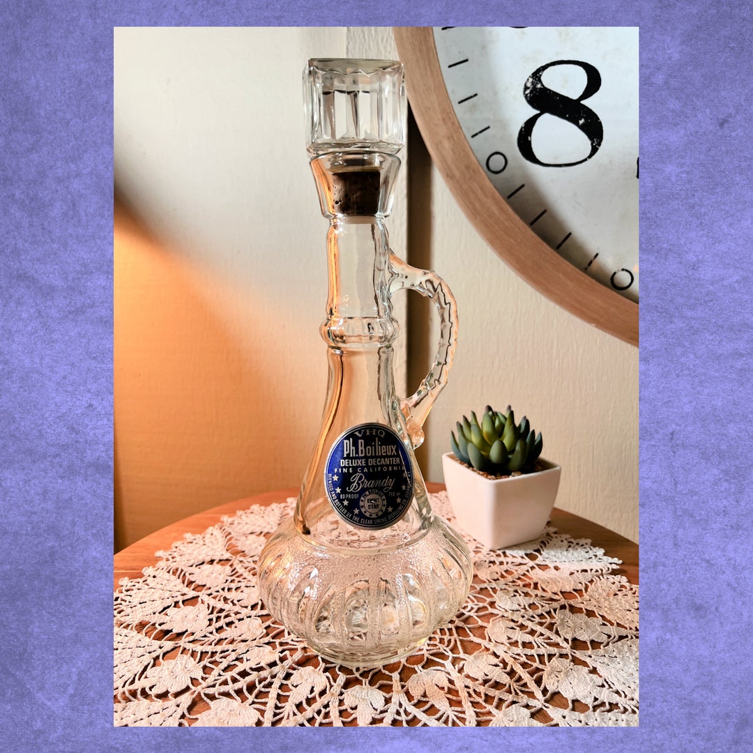 1973, Ph. Boilieux, Brandy, Clear Liquor Bottle, Decanter, With Handle ...