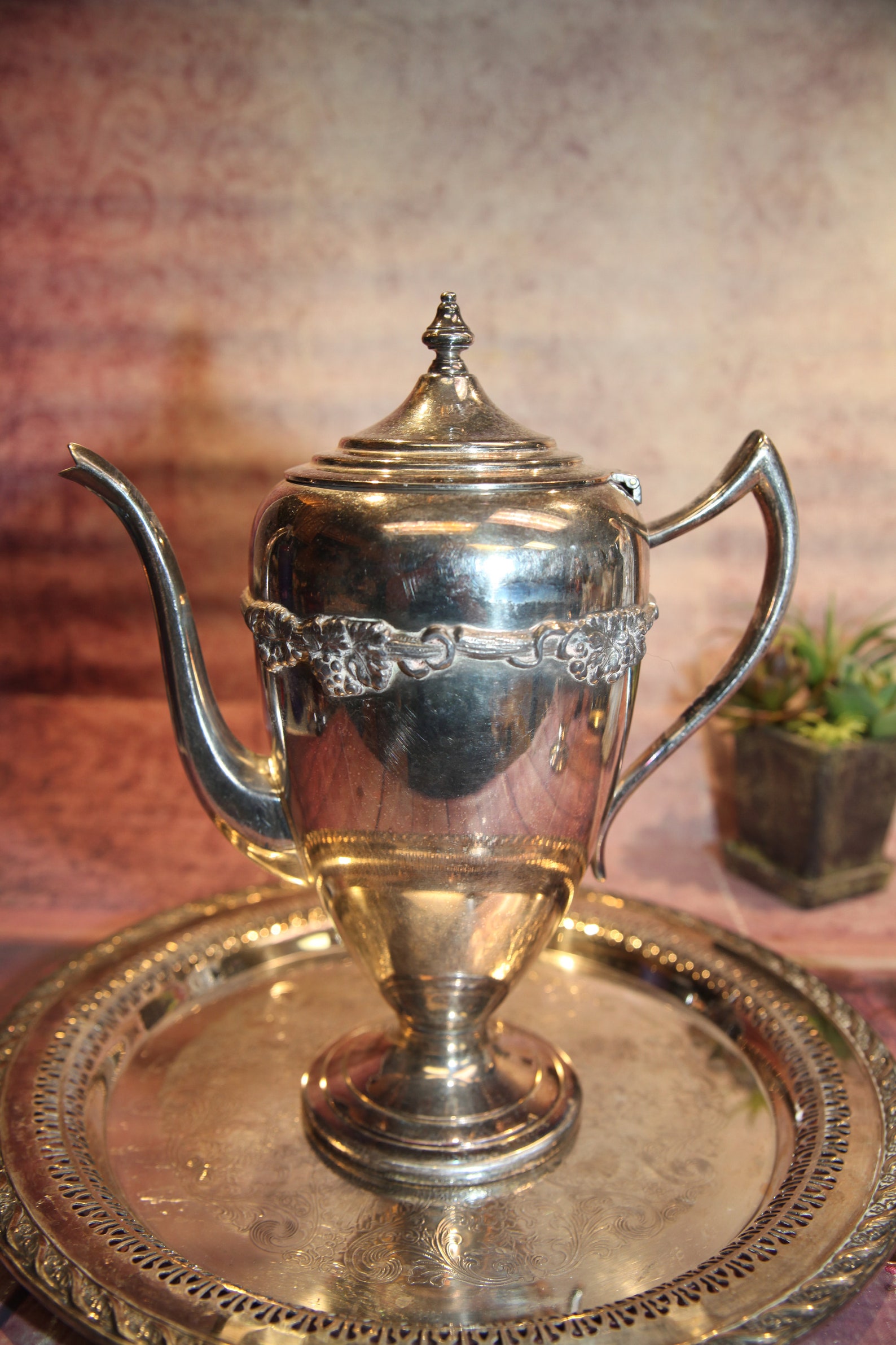 Vintage 4 Piece Silver Plate Tea Set Tea Pot Cream Sugar - Etsy