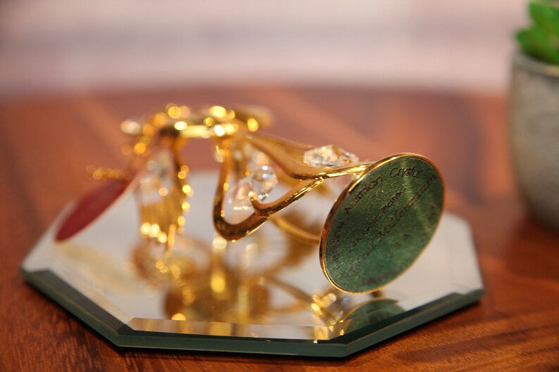 24K GOLD PLATED Genuine Austrian Crystal Millennium Angel Figurine ...