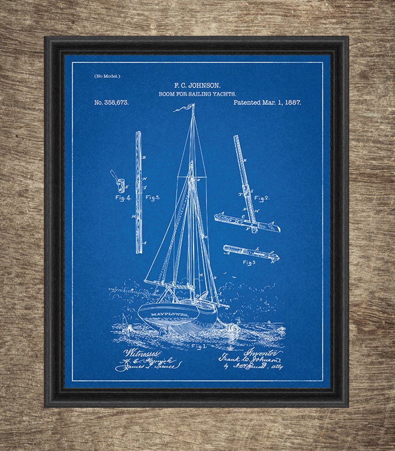 Nautical Set of 4 Blueprints Sailing Boat Blueprint Life | Etsy