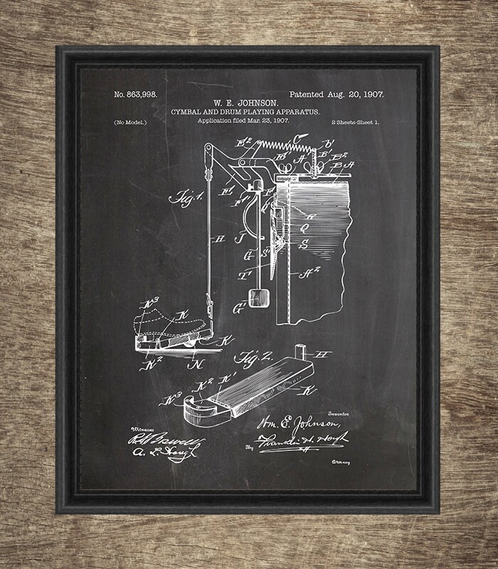 Drum Wall Decor Set of 6 Prints Drum Decor Drum Patent | Etsy