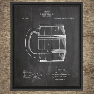 Beer Mug, Beer Mug Patent, Beer Mug Patent Print, Beer Mug Poster, Beer ...