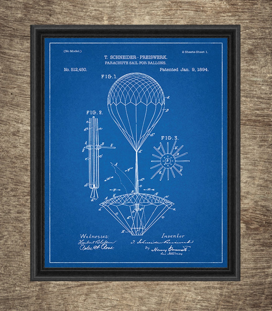 Parachute Set of 6 Blueprints Parachutist Blueprint Skydiving | Etsy