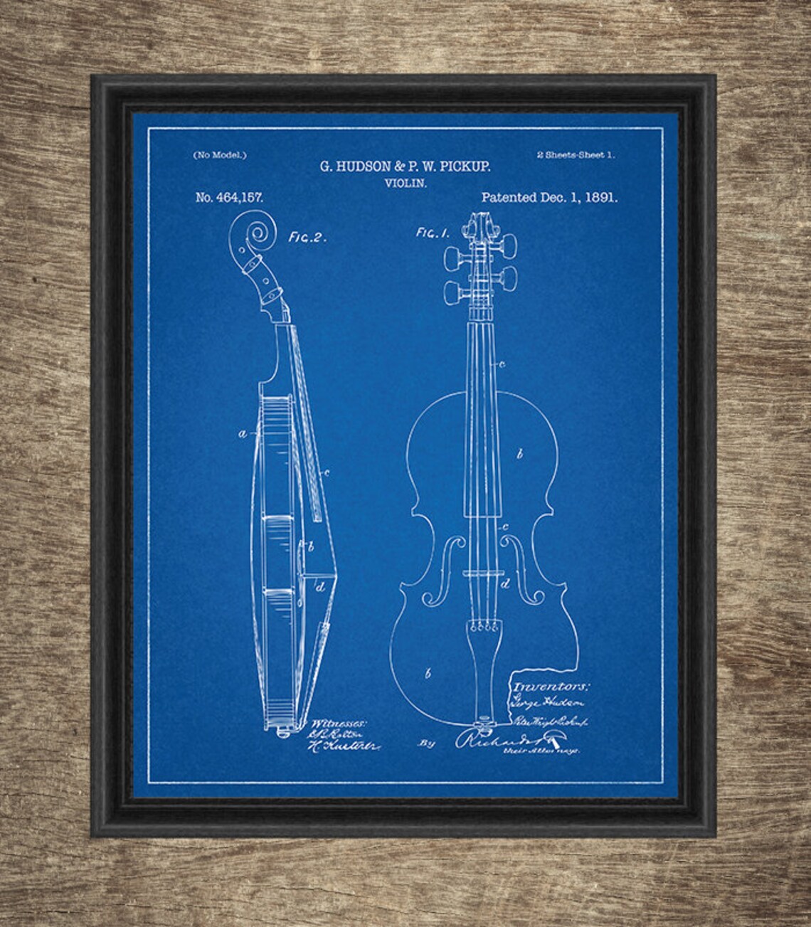 Violin Blueprint Decor Violin Wall Art Music Wall Decor | Etsy