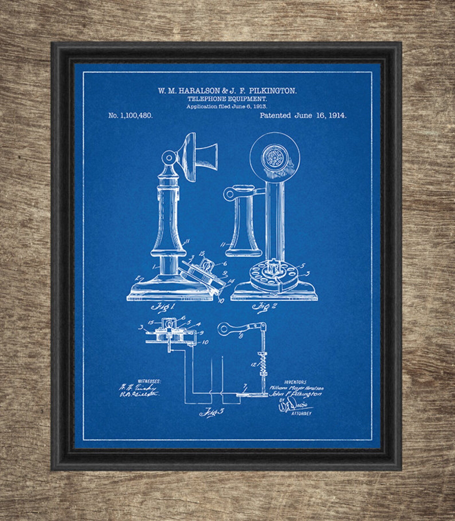 Phone Art Set of 6 Designs Telephone Blueprint Telephone | Etsy