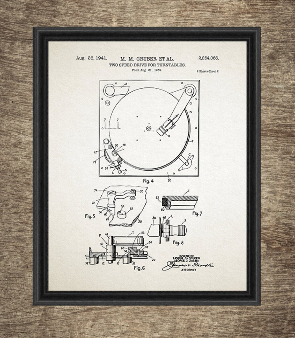 Turntable Set of 6 Posters Turntable Print Vinyl Turntable | Etsy