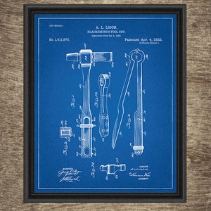 Blacksmith Blueprint, Blacksmith Set of 6 Prints, Metal Working Print ...