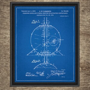 Drum Blueprint Set, Drum Blueprint, Music Blueprint, Drummer Art ...