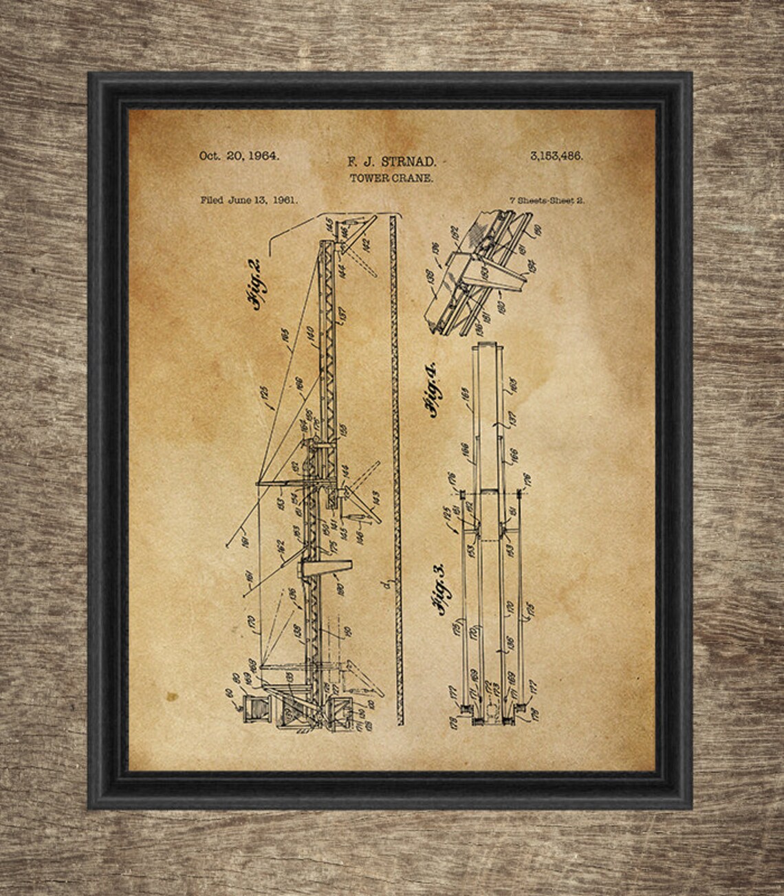 Vintage Tower Crane Patent Counterbalanced Jib Crane Heavy - Etsy