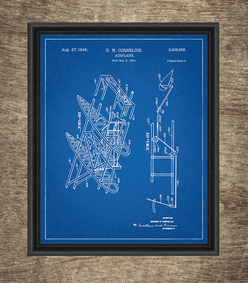 Airplane Blueprint Set of 6 Designs Aircraft Blueprint | Etsy
