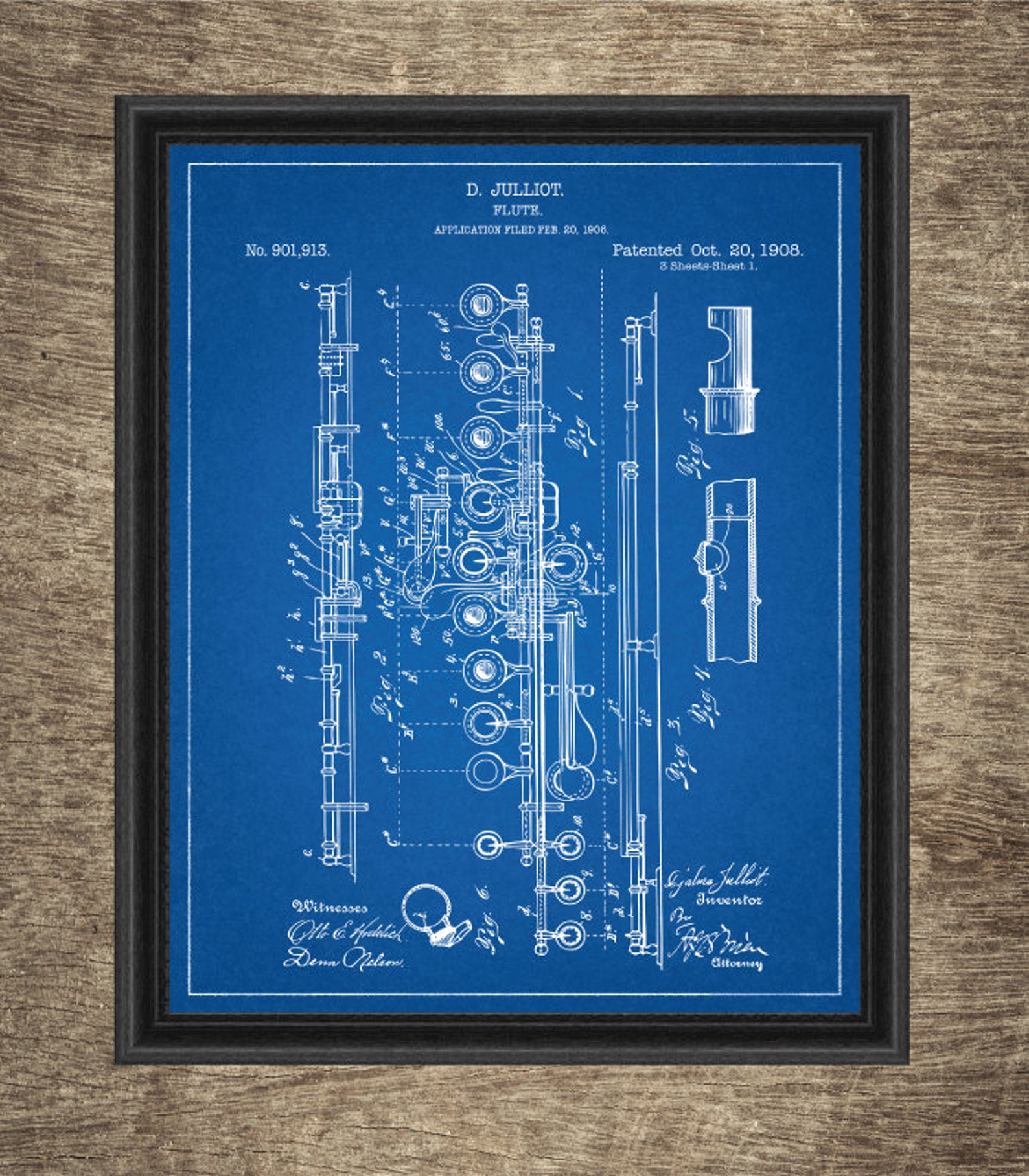 Flute Patent Print Flute Poster Flute Gift Flute Blueprint | Etsy