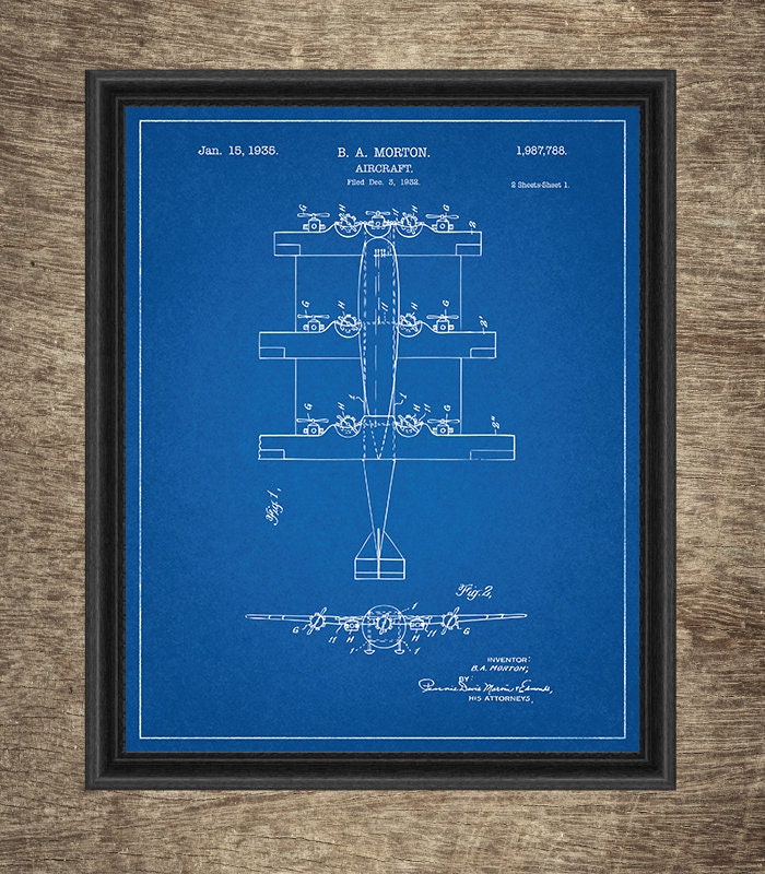 Classic Airplane Decor Set of 6 Posters Airplane Propeller | Etsy