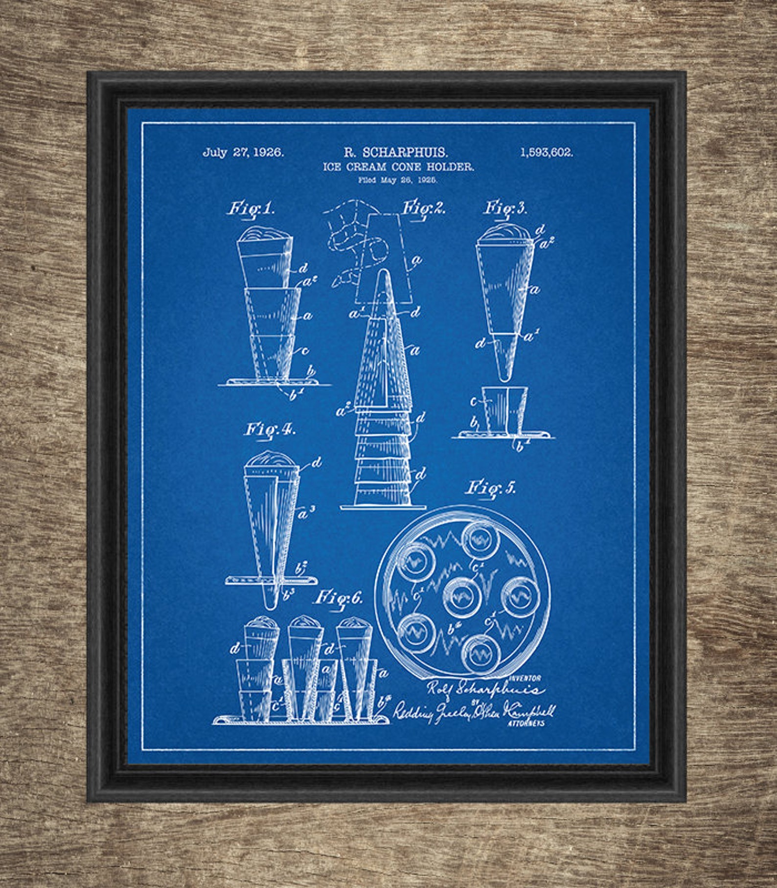 Ice Cream Patent Set of 6 Blueprints Ice Cream Blueprint Ice | Etsy