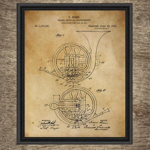 Orchestral Instruments Patents Set of 6 Prints, Trombone Patent ...