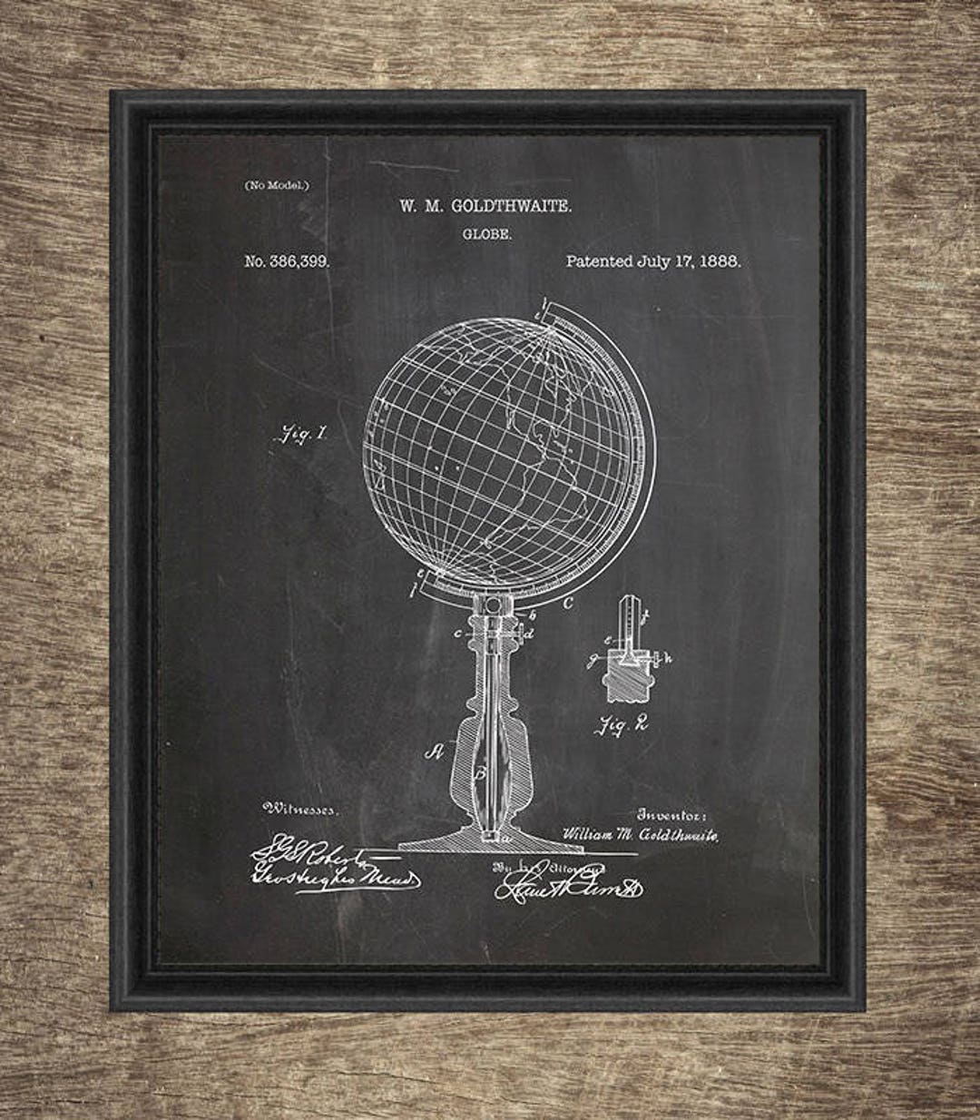Vintage Map Download, World Map Patent, World Map Print, Globe Poster ...