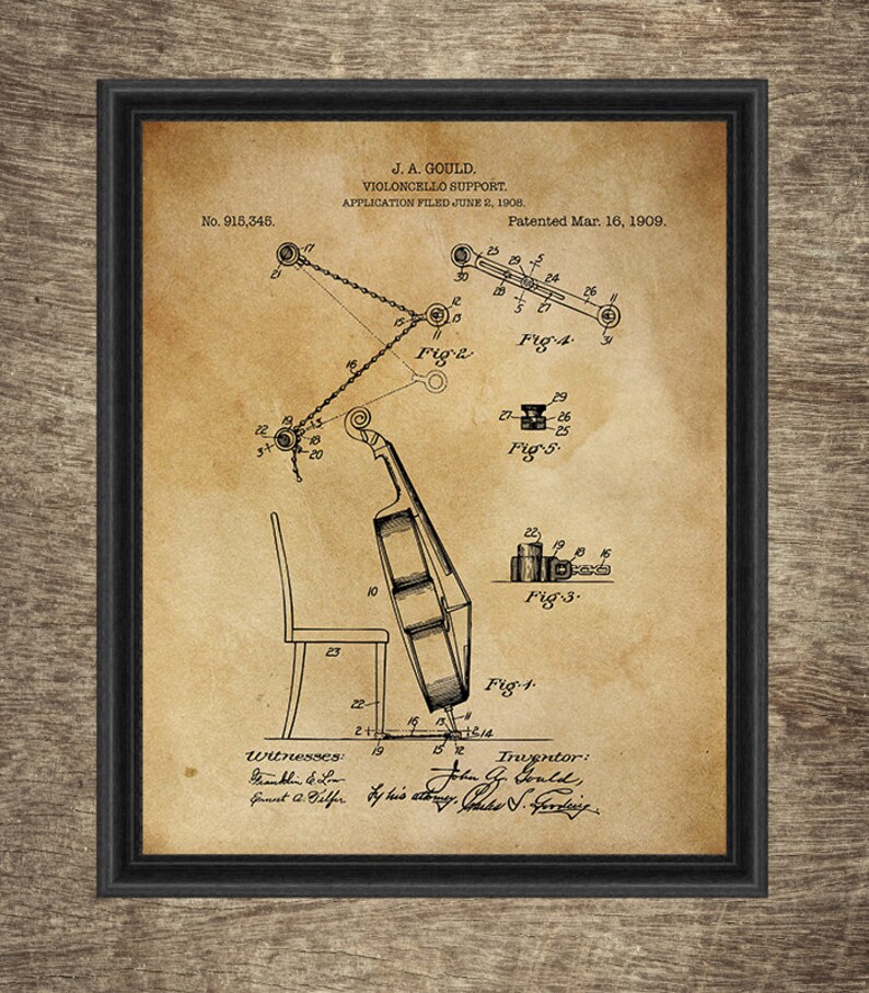 Vintage Cello Patent Print Orchestra Wall Art Music Room - Etsy