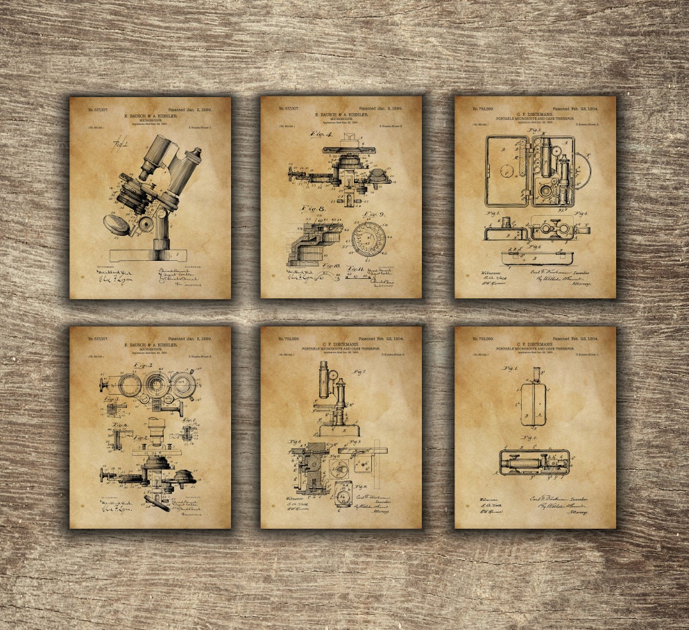 Vintage Lab Equipment Decor Set of 6 Designs Chemistry Decor | Etsy