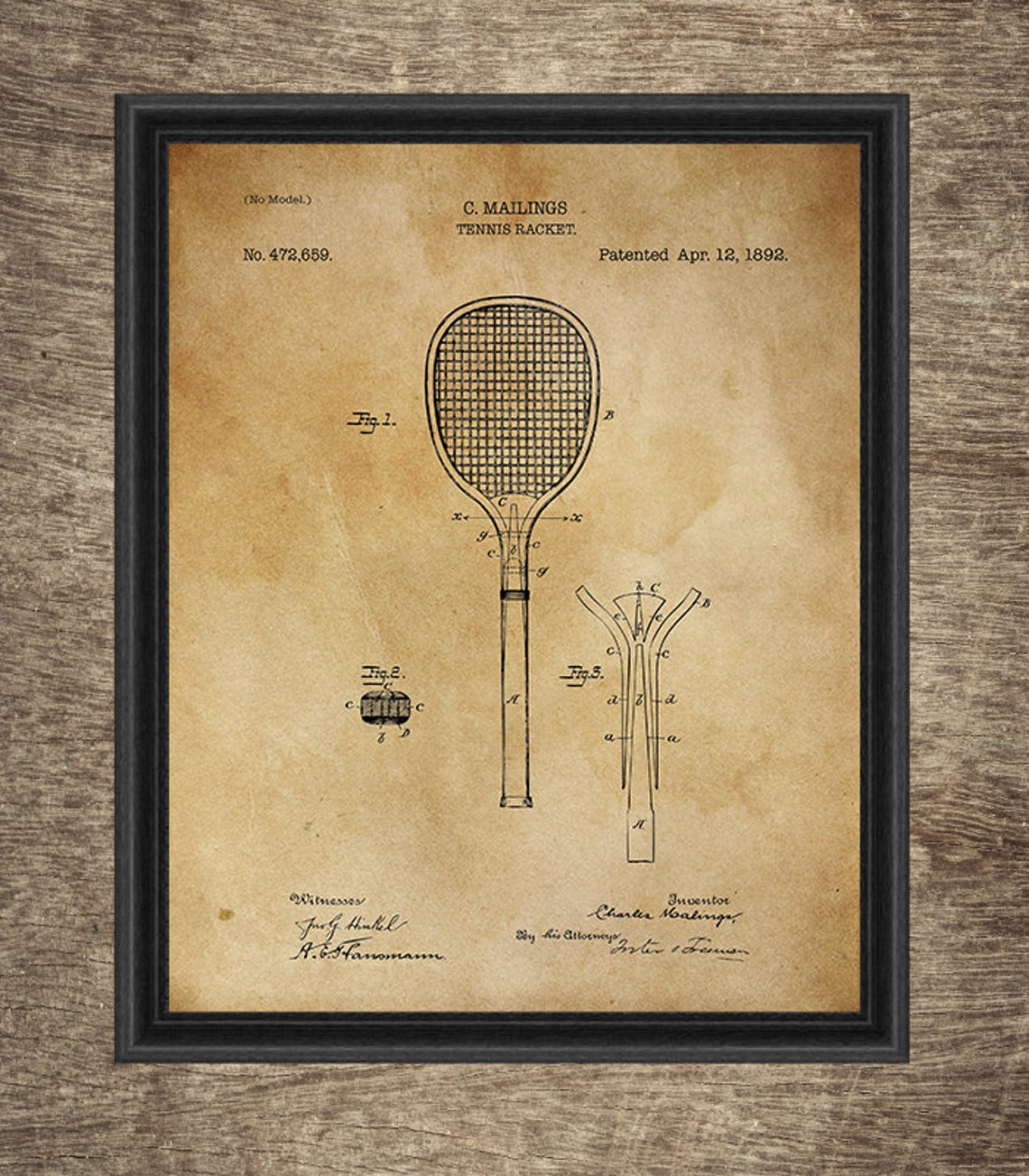 Tennis Wall Decor Vintage Tennis Art Vintage Tennis Racket - Etsy