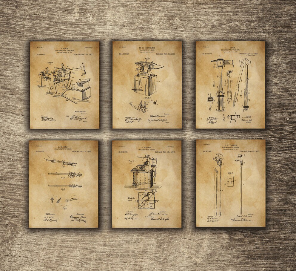 Metal Worker Printables Metallurgy Art Blacksmith Wall | Etsy