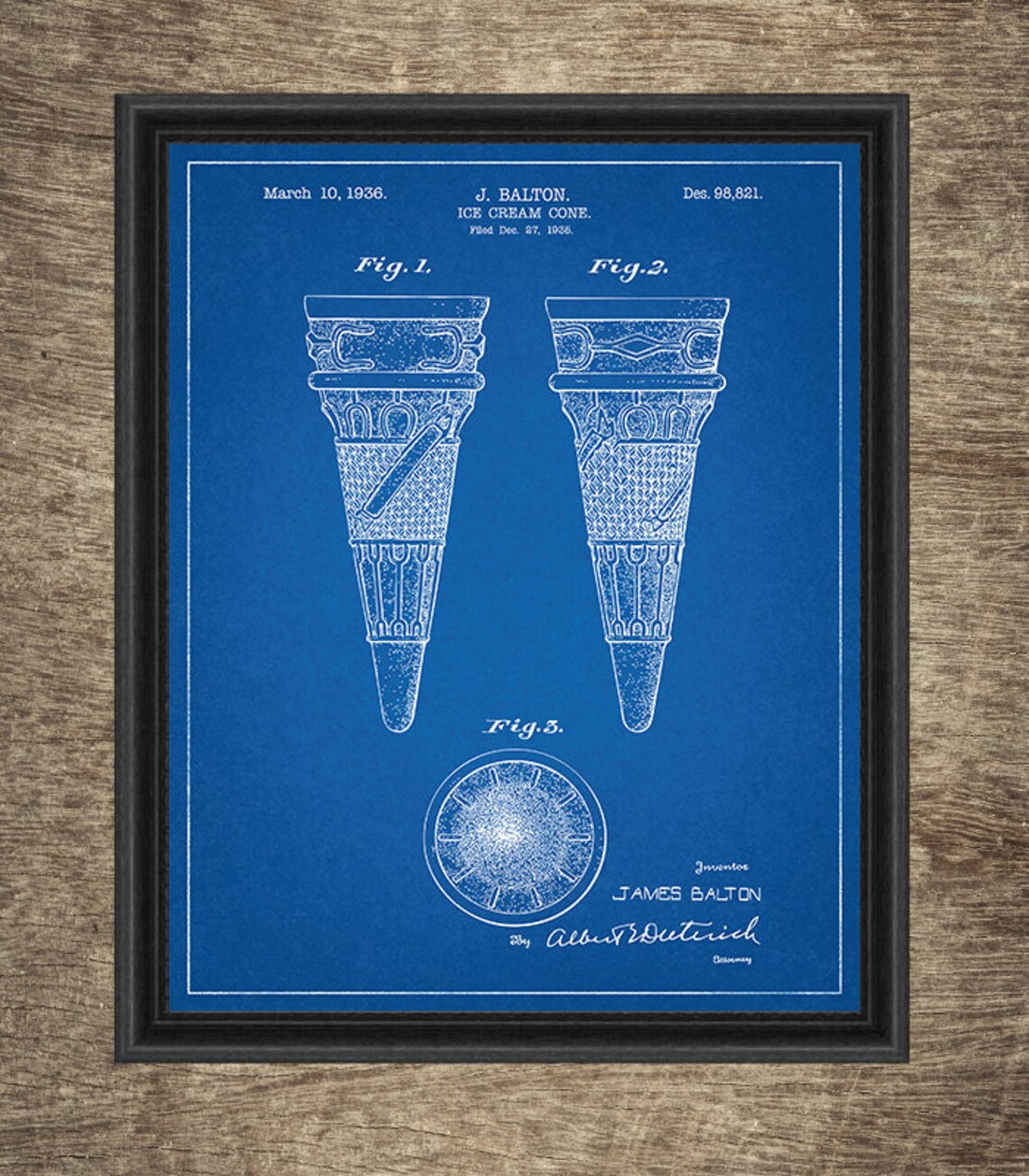 Ice Cream Patent Set of 6 Blueprints Ice Cream Blueprint Ice | Etsy