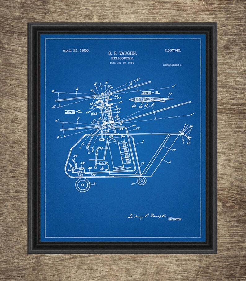Helicopter Set of 6 Blueprints Aviation Blueprint Aircraft - Etsy