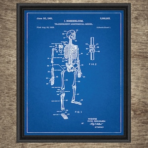 Printable Human Anatomy Art Set of 4 Blueprints, Doctor Wall Art Decor ...
