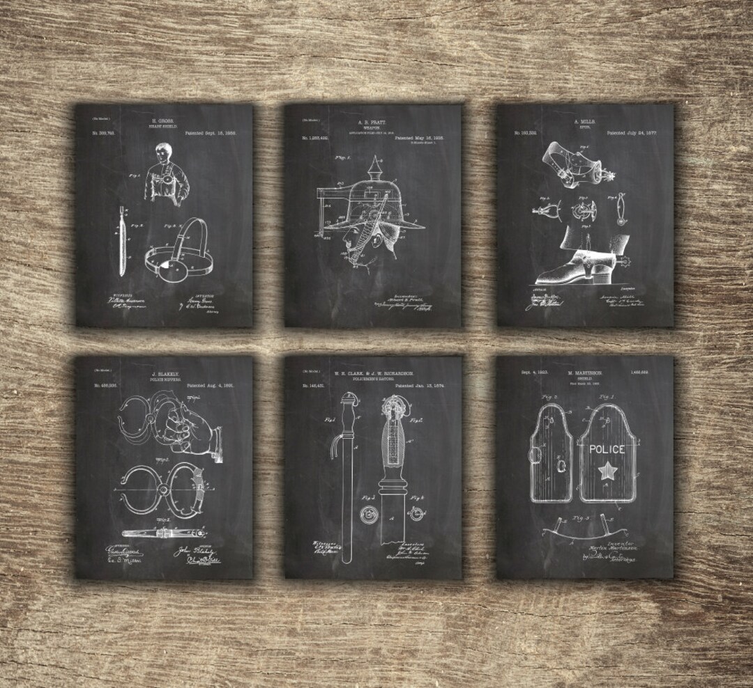 Police Wall Decor, Police Equipment Art, Police Baton, Police Nippers ...